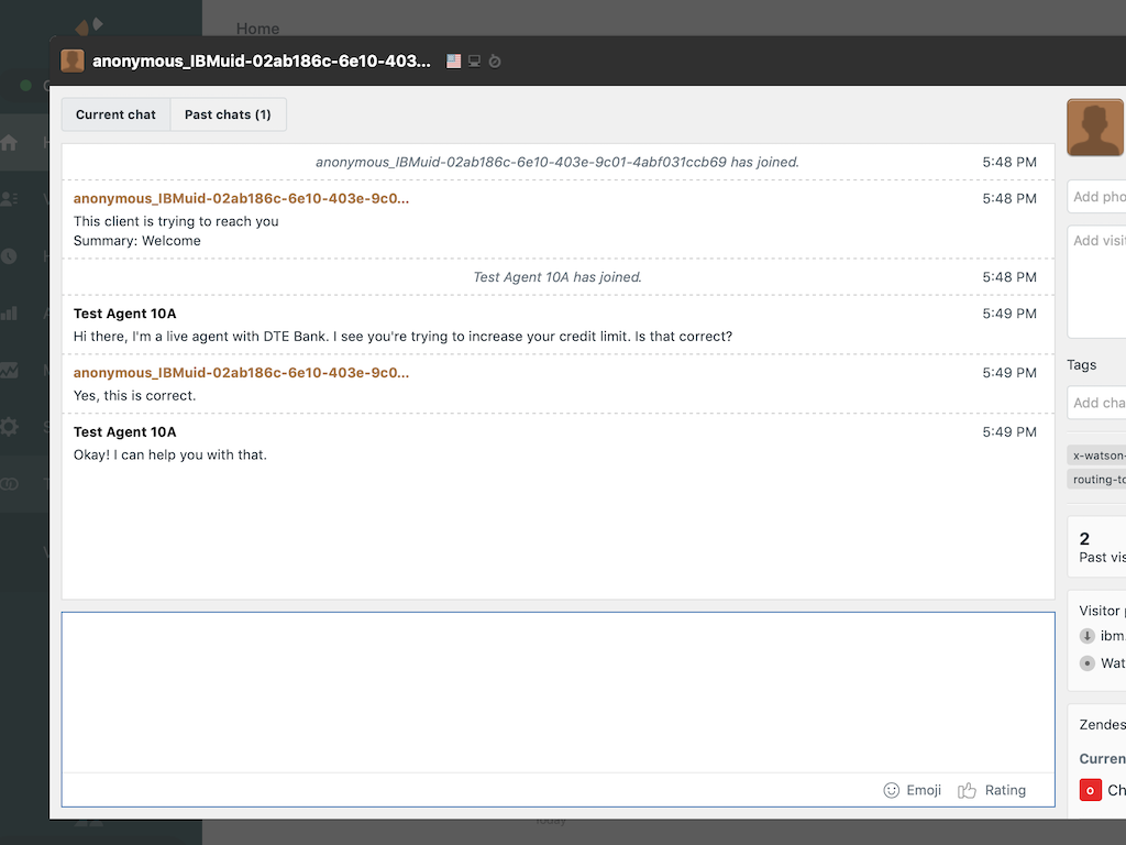 Watson Assistant App Integration with Zendesk Chat
